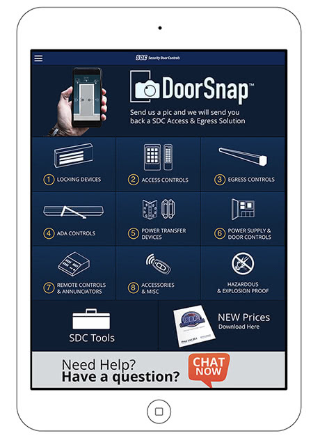 SDC App with DoorSnap - Free App for iPhone, iPad and Android Smartphones